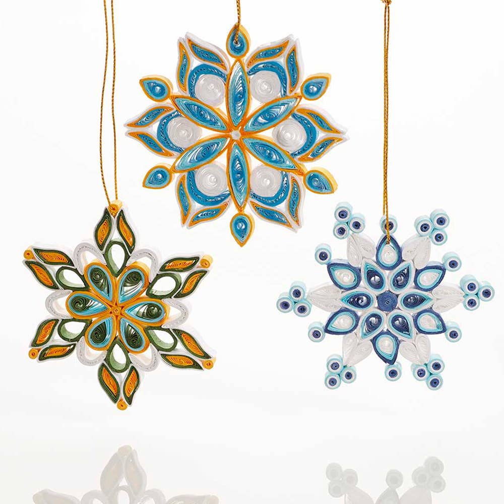 Quilled Snowflake Ornaments, Set of 3 – Allport Editions