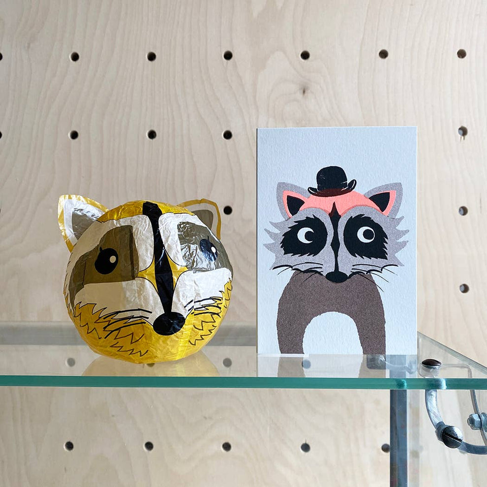 Raccoon Japanese Paper Balloon Card – Allport Editions