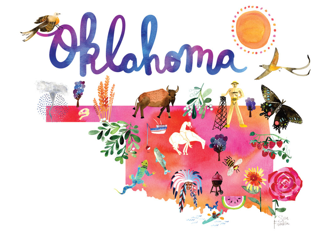 Watercolor USA: Oklahoma Cards – Allport Editions