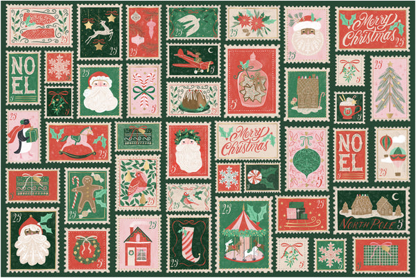 Letter to Santa Stamps Jumbo Metallic Wrap, 2 Rolls – Allport Editions