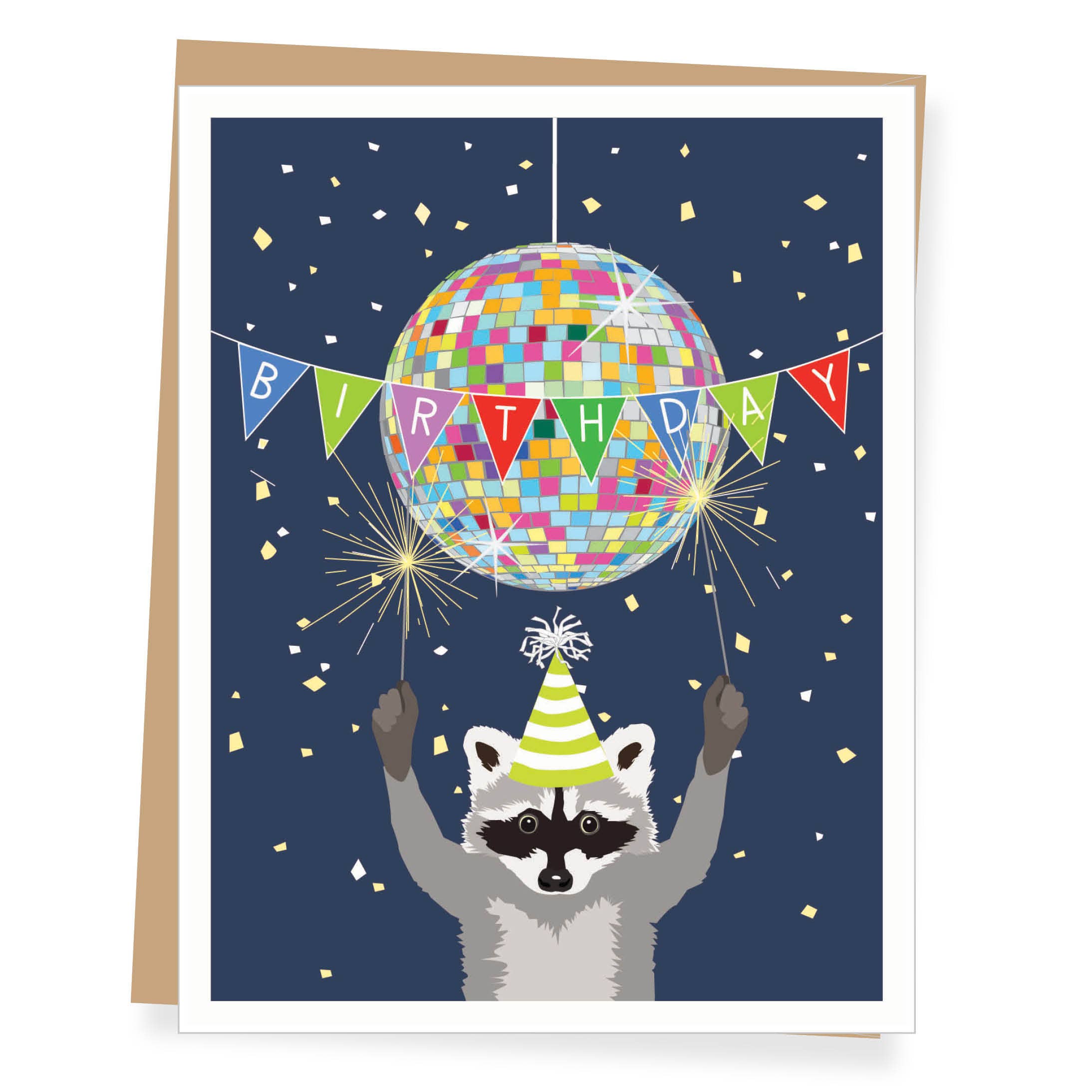 Disco Raccoon Birthday Card – Allport Editions