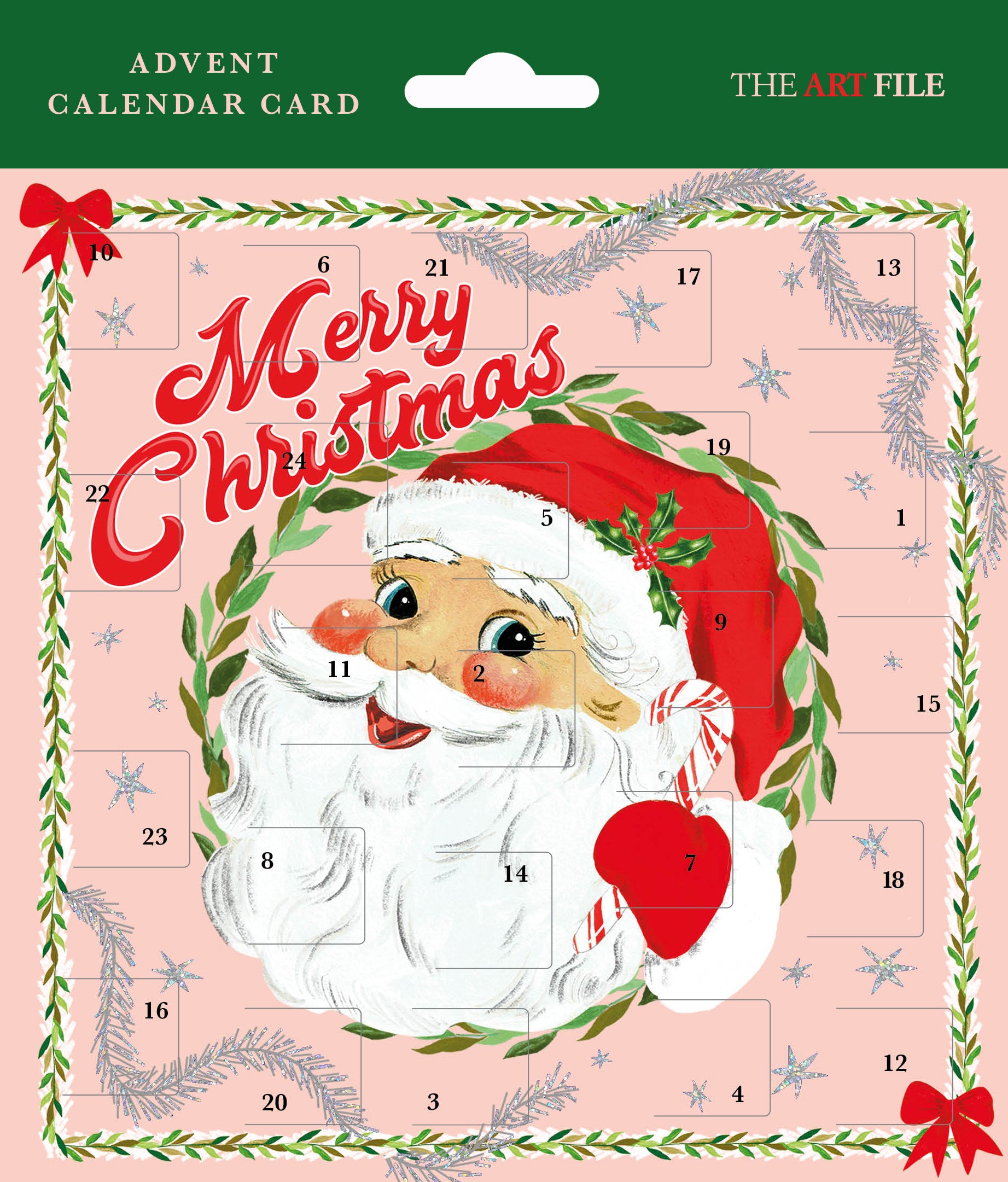 Retro Santa Holiday Advent Calendar Card – Allport Editions