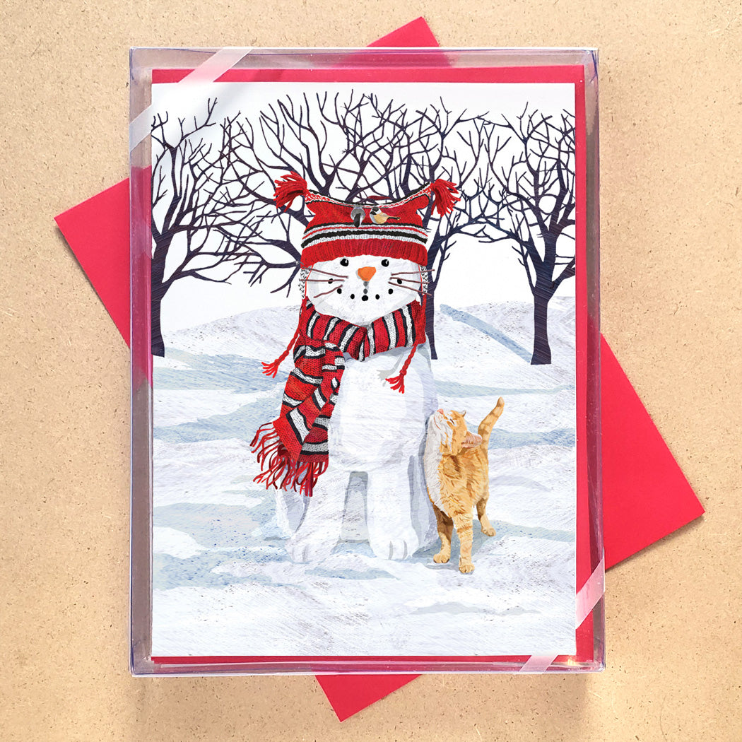 Cat Snowman Holiday Card – Allport Editions
