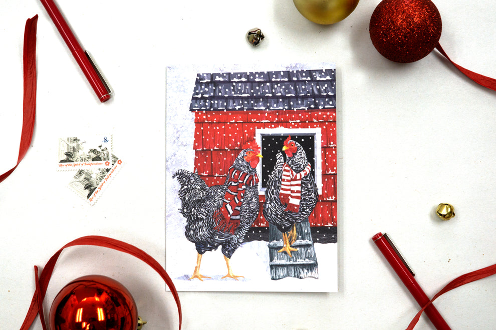Happy Holiday Hens Holiday Card – Allport Editions