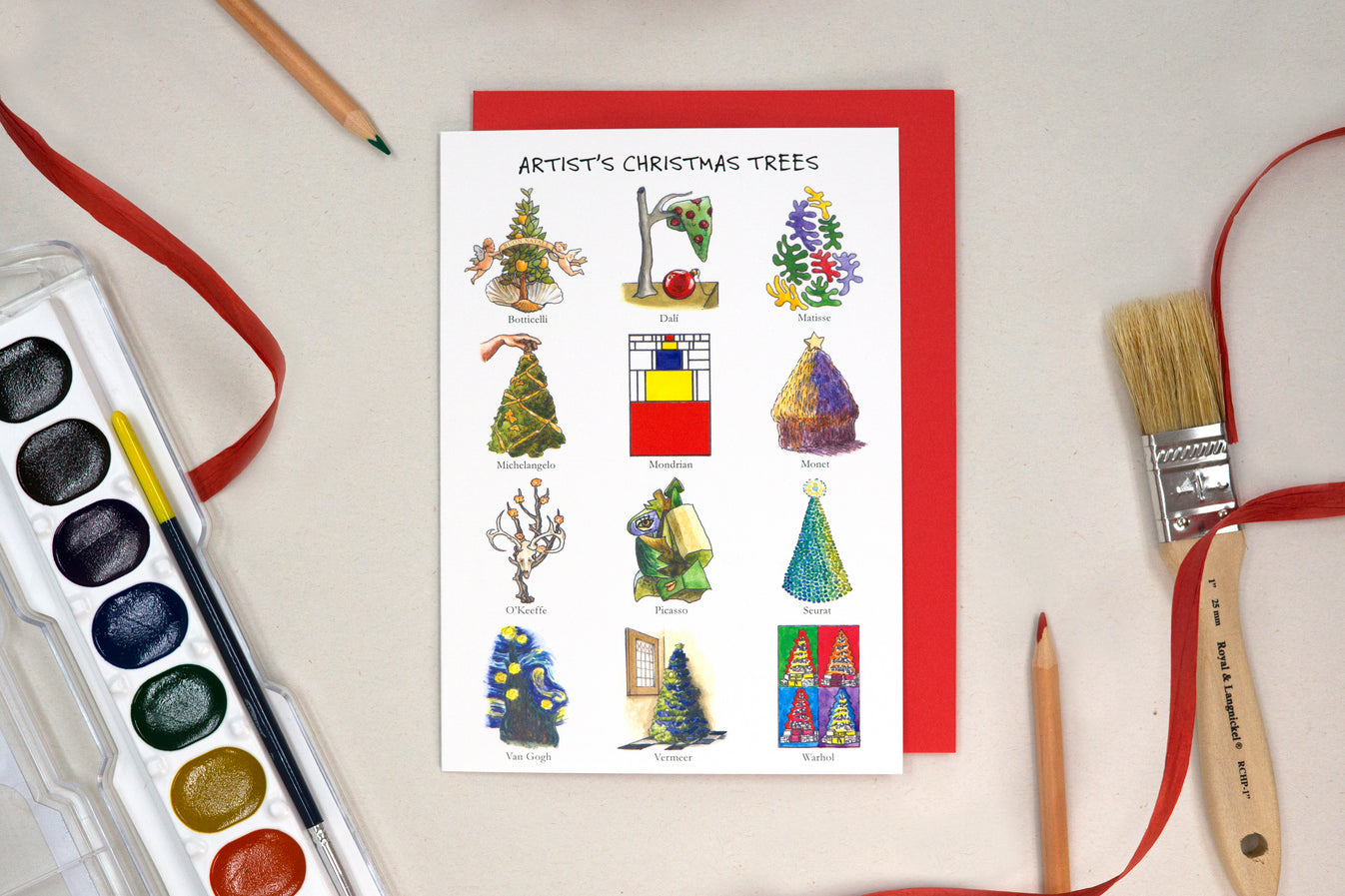 Artist Christmas Trees Holiday Card – Allport Editions