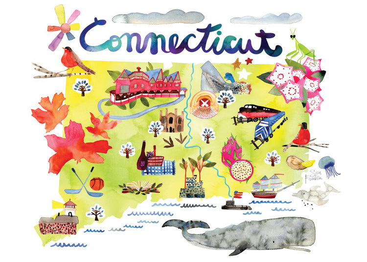 Watercolor: Connecticut Card – Allport Editions
